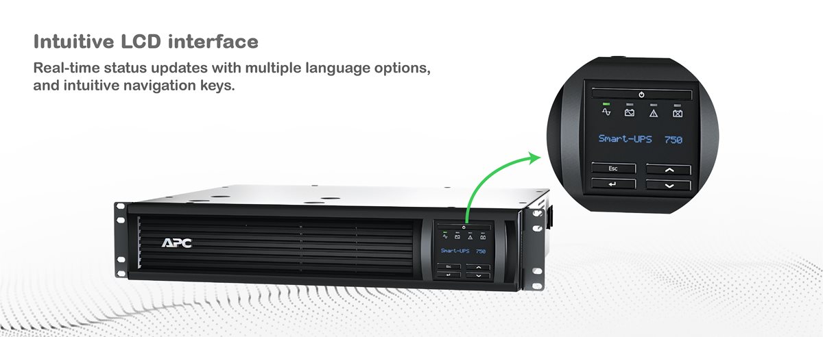 APC Smart-UPS, Line Interactive, 750VA, Rackmount 2U, 120V, 6x NEMA 5 ...