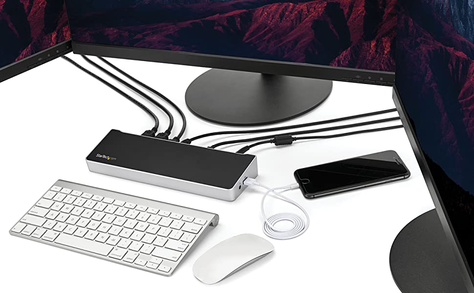 StarTech.com USB-C Triple Monitor Docking Station for MacBook Pro / Air ...