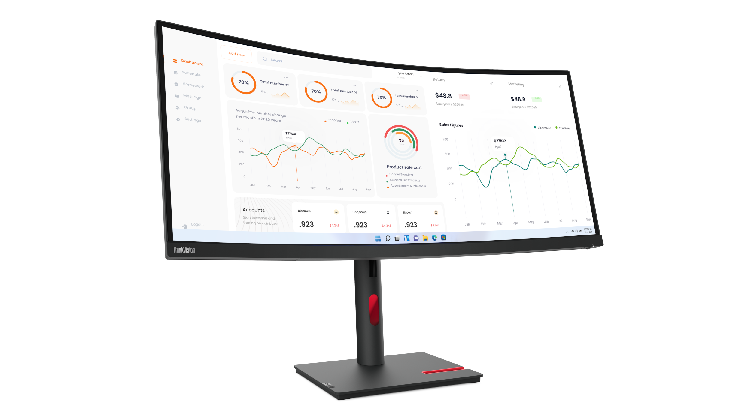 Lenovo ThinkVision T34w 30 LED n ytt Kaareva 34 3440 X 1440