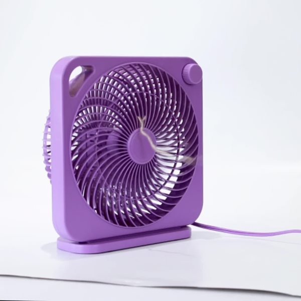 Mainstays Compact 9 Inch Box Fan with 3 Speeds Black, Portable Desktop ...