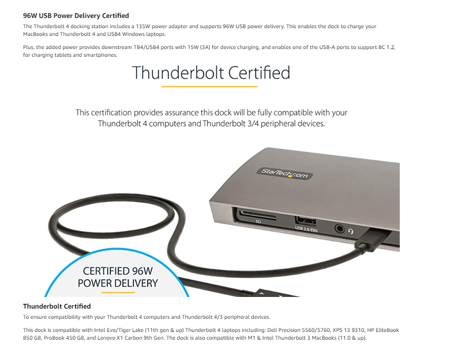 StarTech.com USB-C Docking Station for MacBook Pro / Air M1 M2 M3 M4 ...