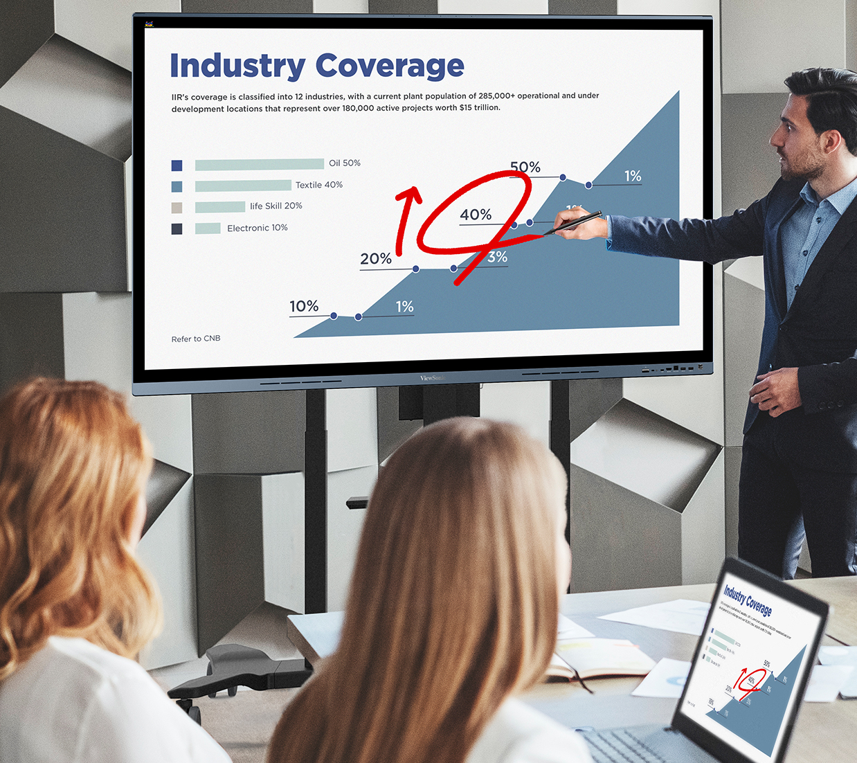 ViewSonic VB-STND-007 cart - motorized - for flat panel