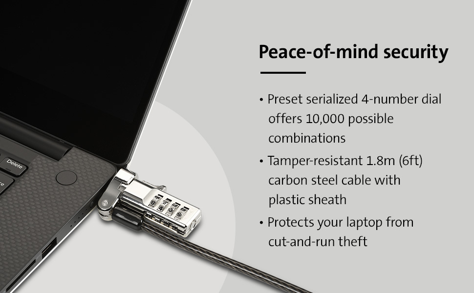 Kensington Universal 3-in-1 Combination Laptop Lock - Serialized ...