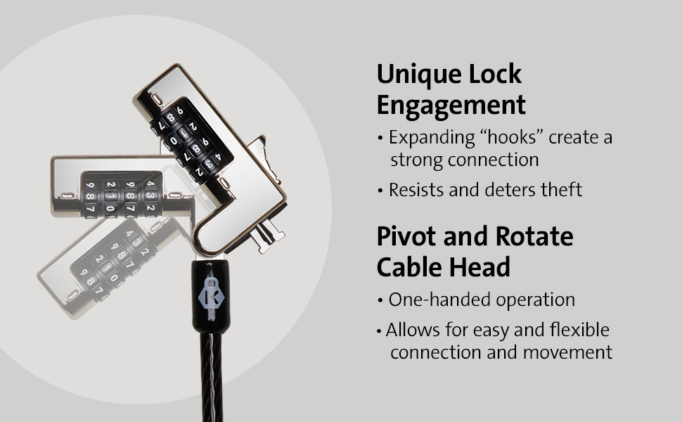 Kensington Slim NanoSaver Combination Laptop Lock - security cable lock