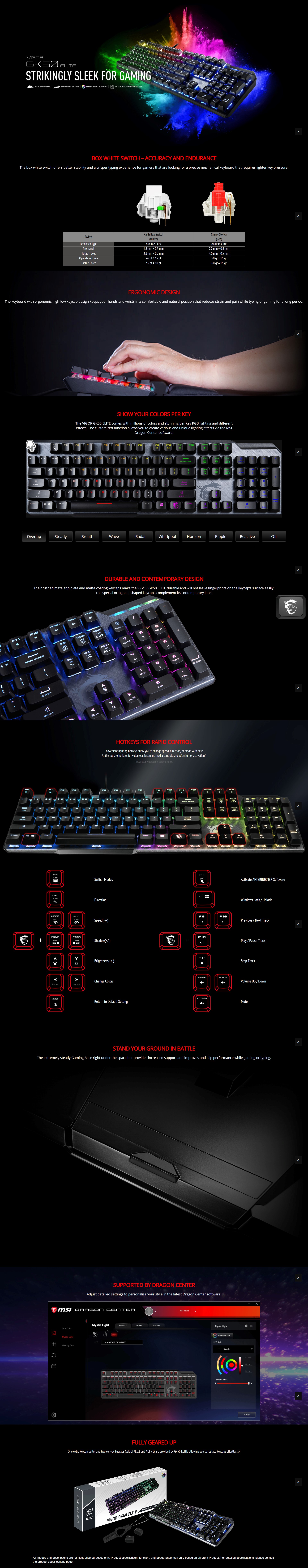 MSI Vigor GK50 Elite - keyboard