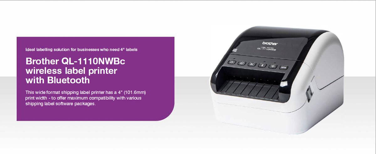 Brother QL-1110NWBC Wide Format Thermal Label Printer | Printer Base