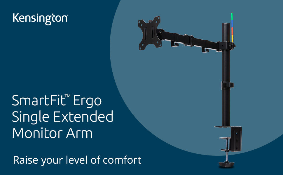 Kensington SmartFit Ergo Single Extended Monitor Arm - mounting kit ...