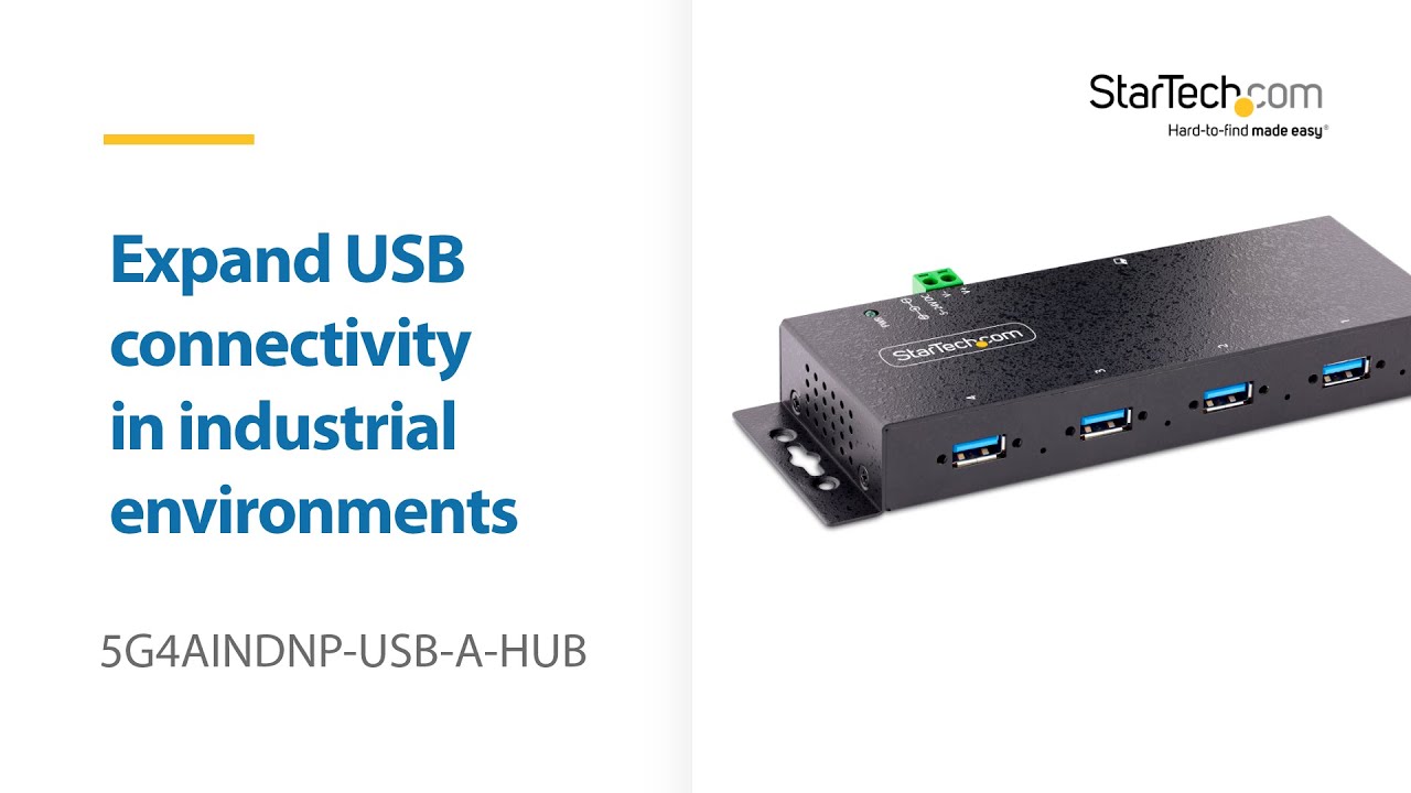 StarTech.com 4-Port Industrial USB 3.0 Hub - Rugged USB Hub with ESD ...