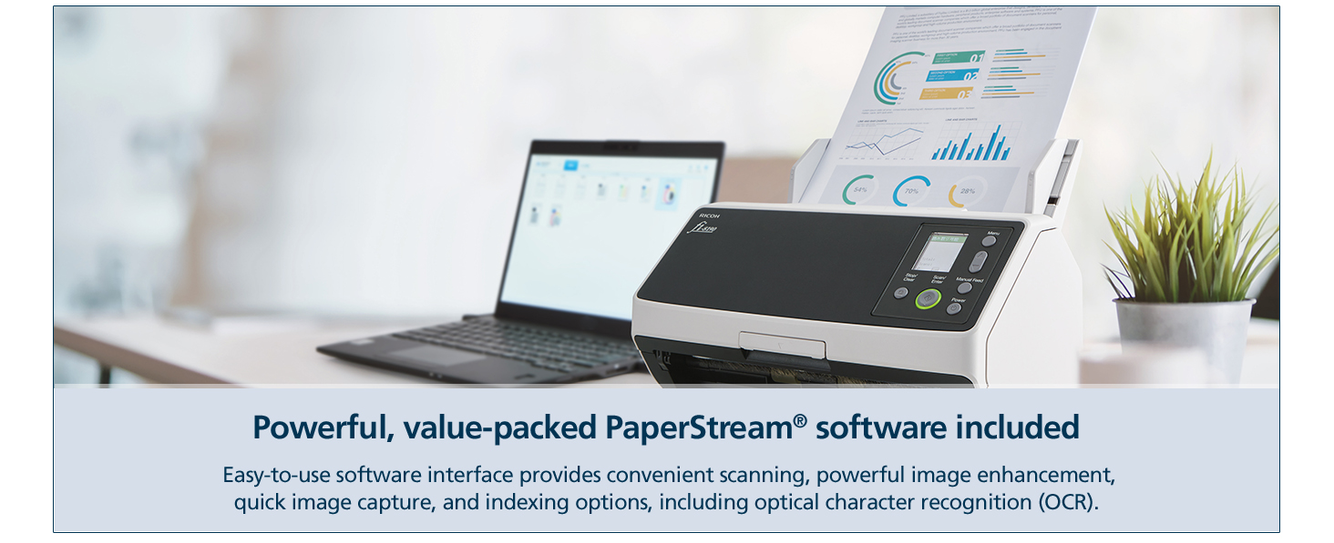 Ricoh fi-8170 - document scanner - desktop - Gigabit LAN, USB 3.2 Gen 1x1