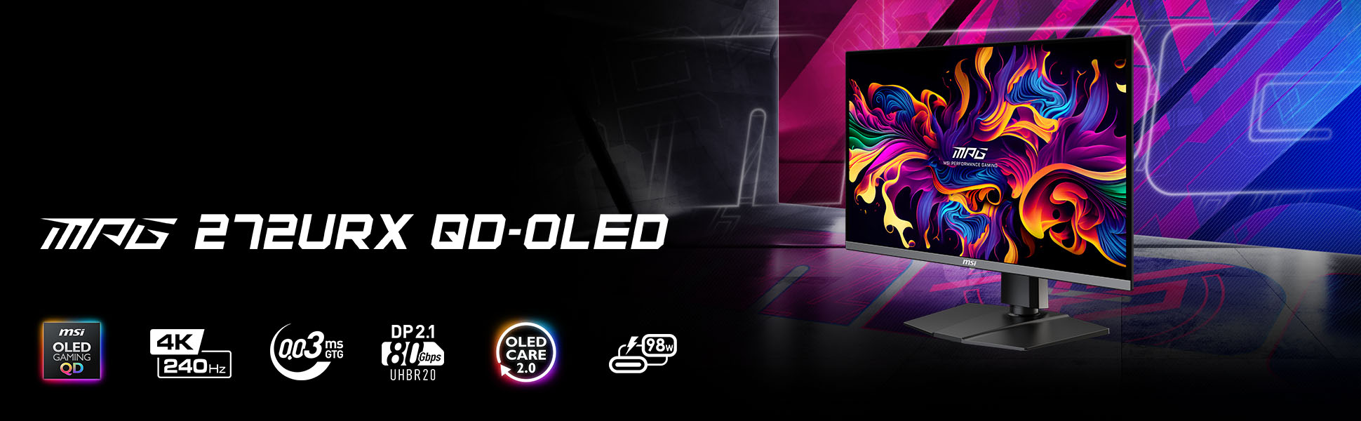 MSI MPG 272URX - OLED monitor - gaming - 27 (26.5 viewable) - 3840 x ...