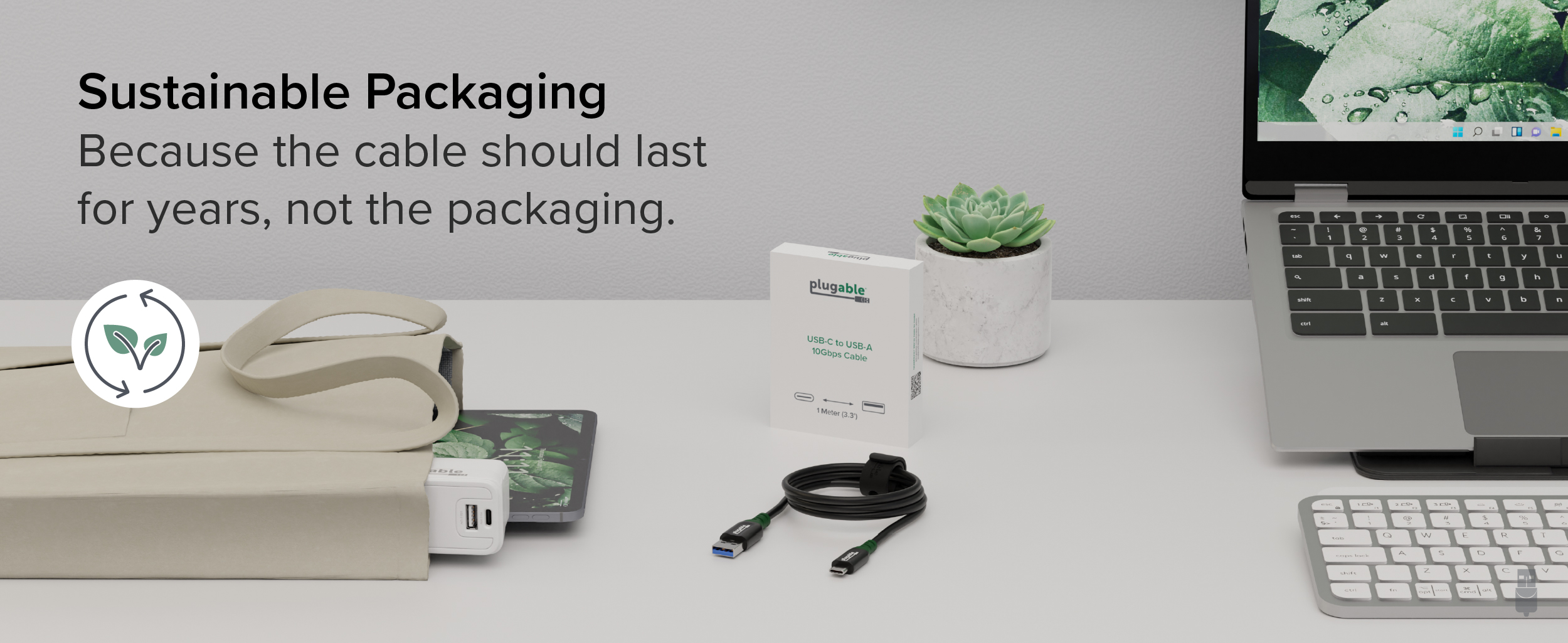 Plugable USB C to USB A Cable, USB 3.2 Gen 2 USB Cables, 3A (15W ...