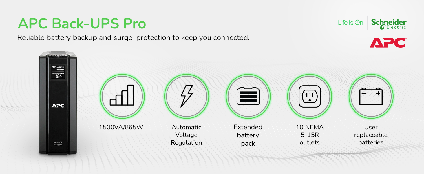 APC Back-UPS Pro 1500 - UPS - 865 Watt - 1500 VA