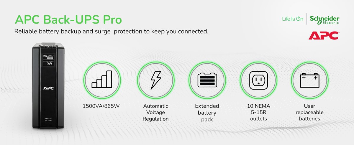APC Back-UPS Pro 1500 - UPS - 865 Watt - 1500 VA