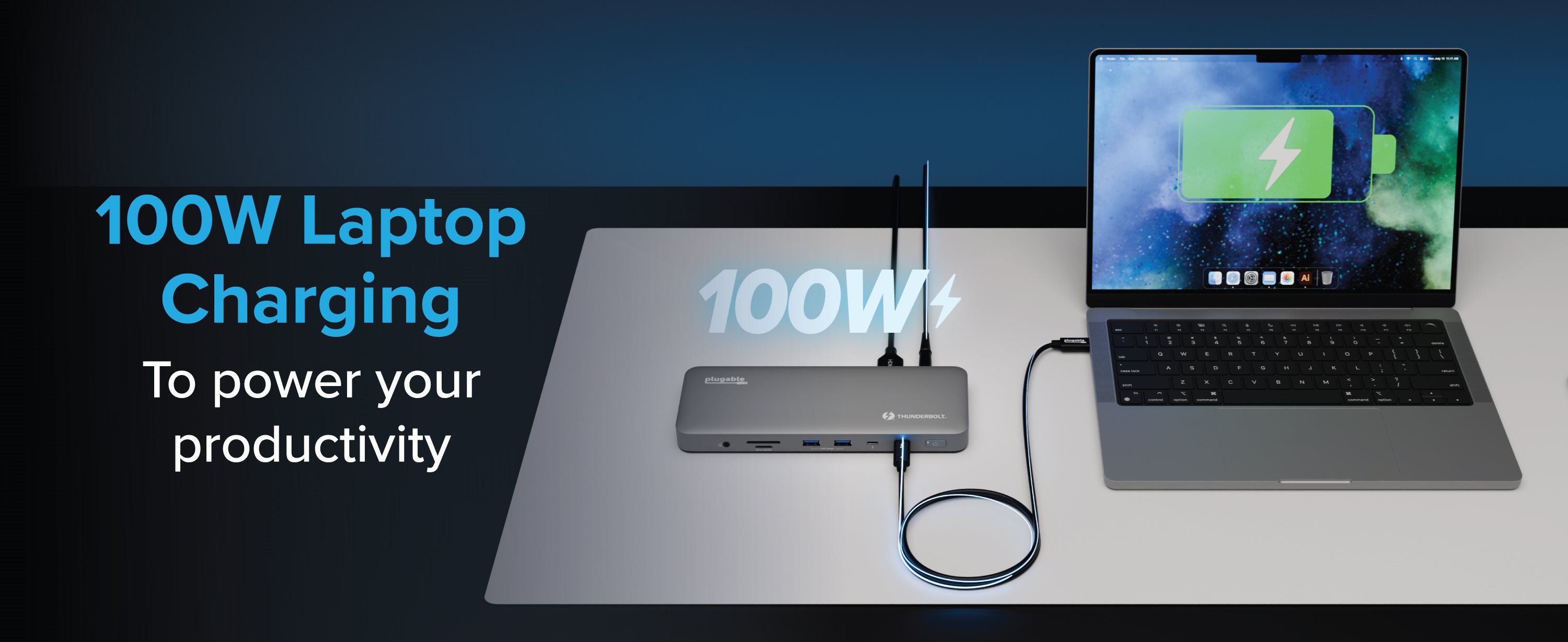 Plugable - docking station - Thunderbolt 4 - 2 x HDMI, Thunderbolt 4 ...