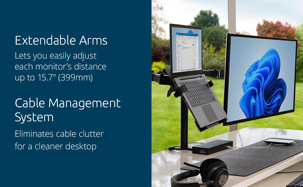 Kensington SmartFit Ergo Dual Extended Monitor Arm mounting kit ...