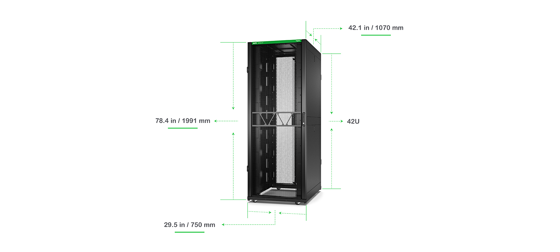 APC NetShelter SX Gen 2 - rack - 1991H x 750W x 1070D mm, with sides - 42U