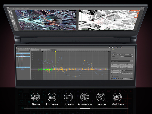 ASUS ROG Zephyrus Duo 15 SE GX551QR-XB98Q - 15.6" - Ryzen 9 5980HX - 32 ...