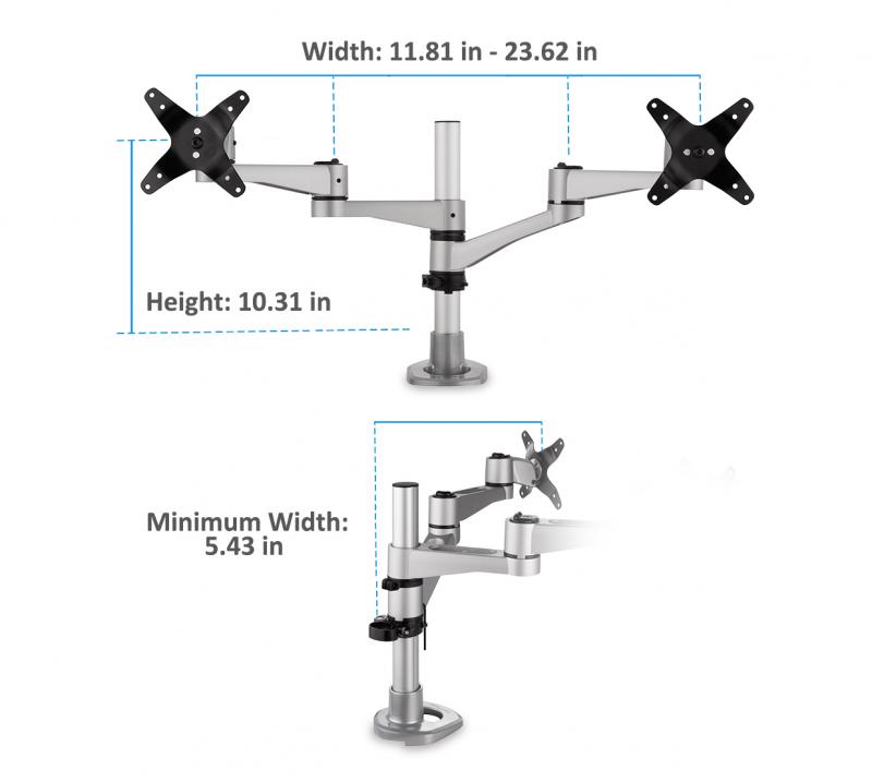 ViewSonic LCD-DMA-001 - mounting kit - adjustable arm - for 2 LCD displays