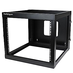 StarTech.com 4-Post 8U Hinged Wall-Mount Network Rack - 19in Open Frame ...