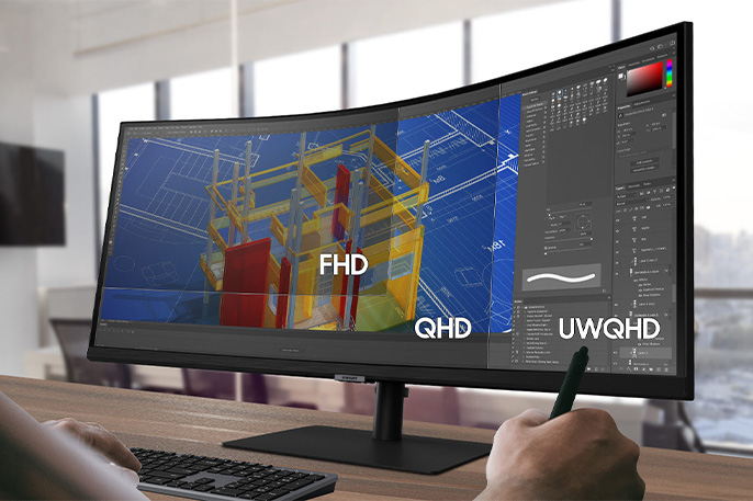Samsung S34A654UXN - S65UA Series - LED monitor - curved - 34"