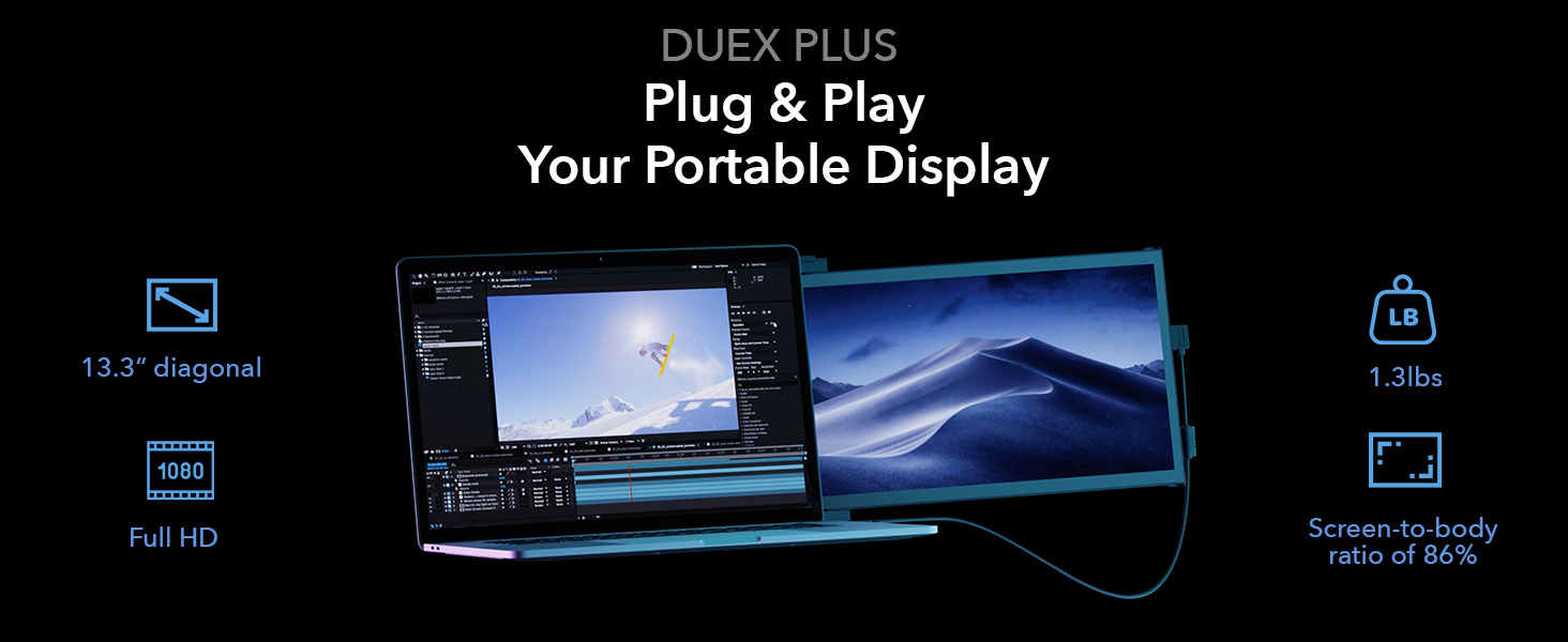 Mobile Pixels DUEX Plus - LCD monitor - 13.3 - portable - 1920 x 1080 ...