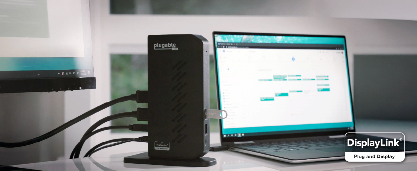 Plugable USB 3.0 and USB-C Universal Laptop Docking Station for Windows