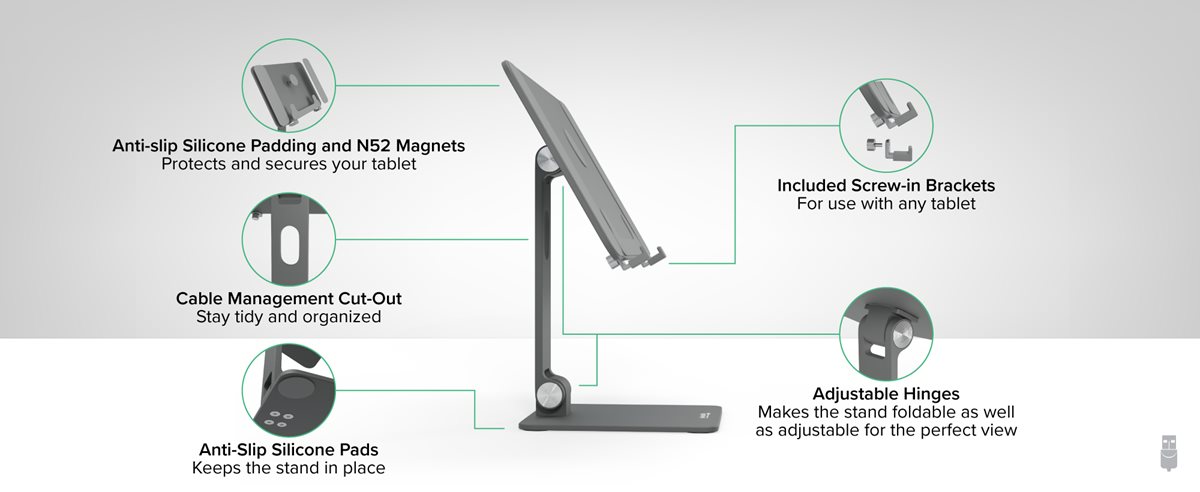 Plugable Magnetic Tablet Holder for MagSafe iPad Pro 12.9 Rotating Stand