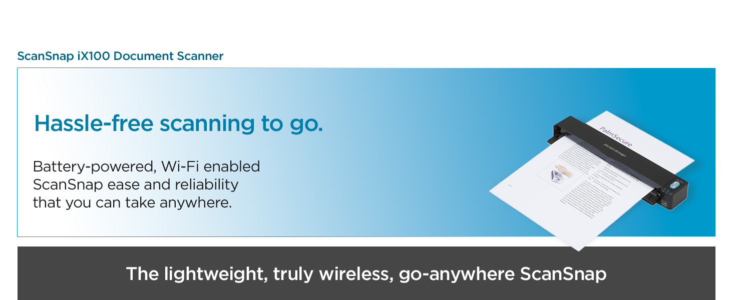 Ricoh ScanSnap iX100 - sheetfed scanner - portable - USB 2.0, Wi-Fi