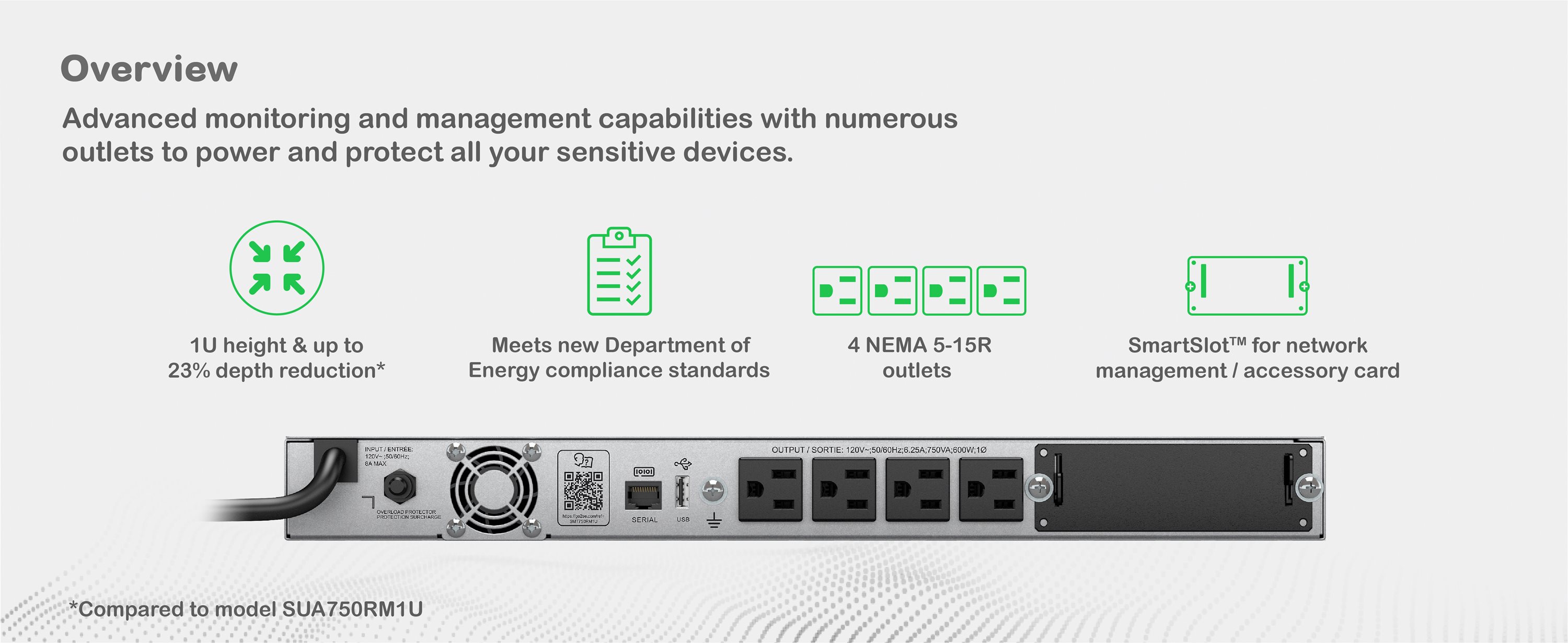 APC Smart-UPS, Line Interactive - 750 VA - LCD - Rackmount 1U - 120V ...