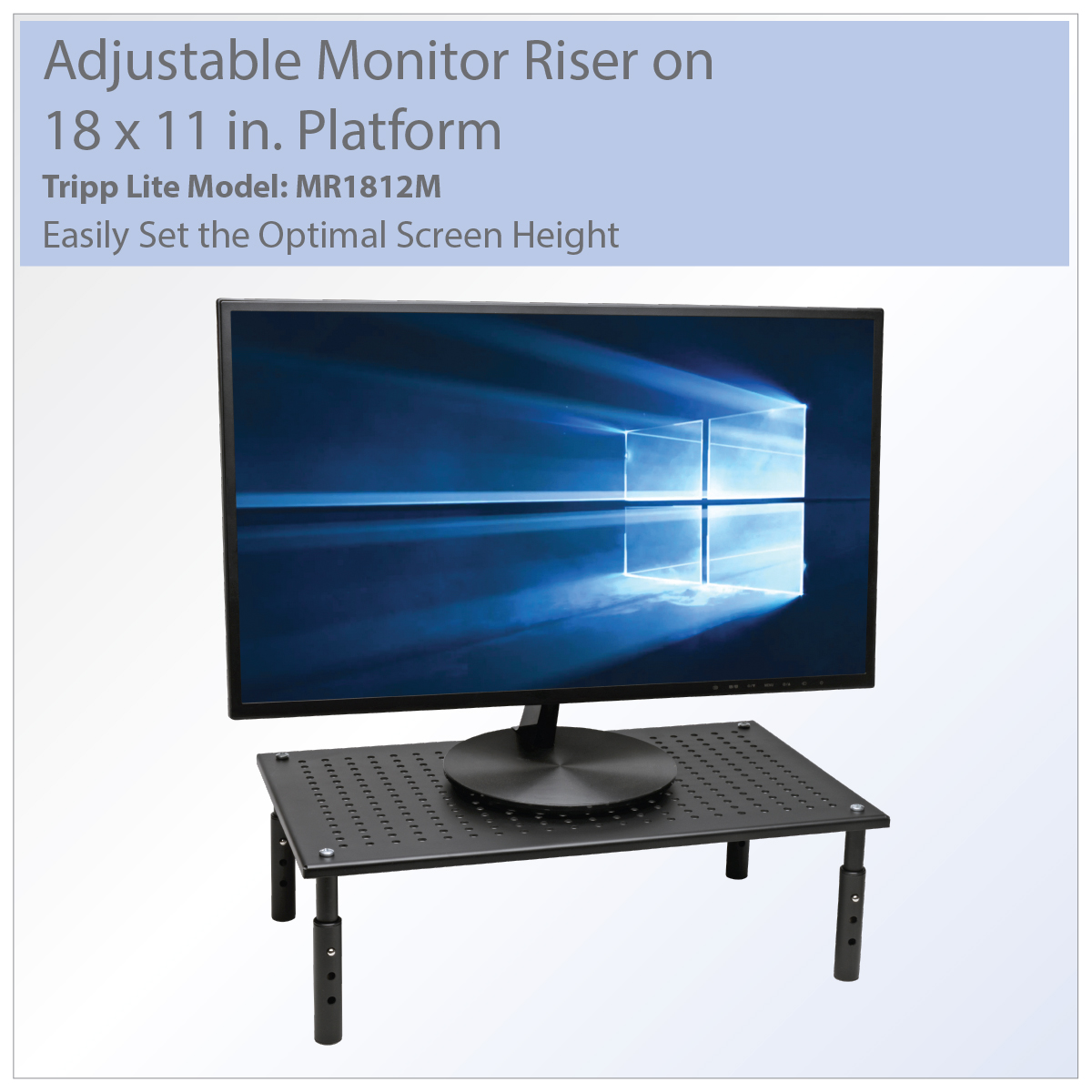 Tripp Lite Monitor Riser Stand Desktop Metal Height Adjustable Black ...