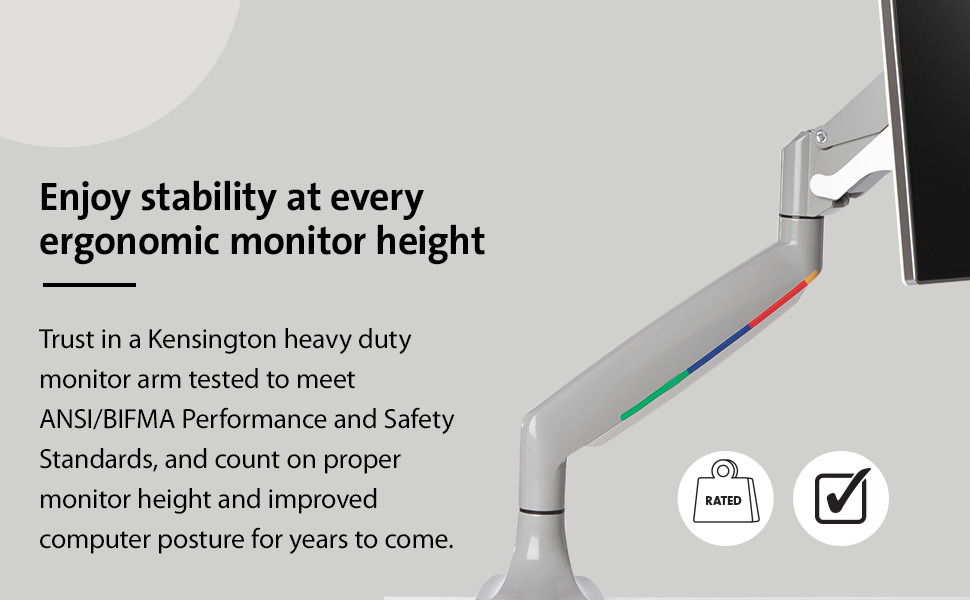 Kensington SmartFit One-Touch Height Adjustable Dual Monitor Arm ...