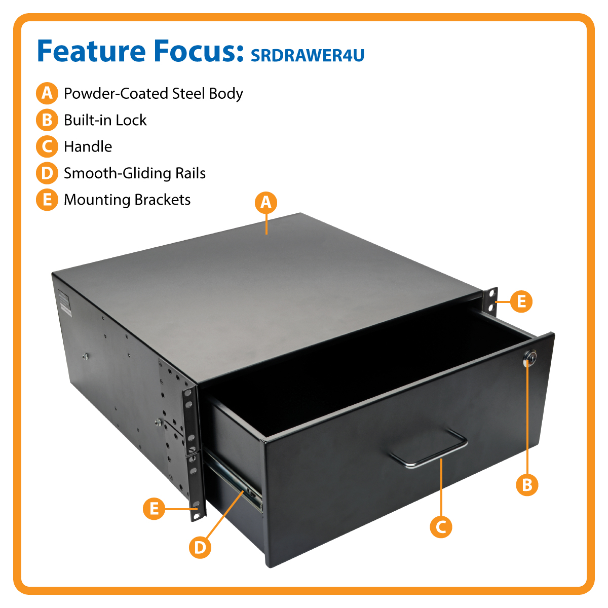 Tripp Lite 4U Locking Rackmount Storage Drawer Rack Enclosures/ Open ...