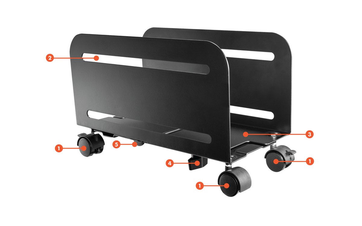 Tripp Lite Mobile CPU Caddy for Computer Towers - Width Adjustable ...