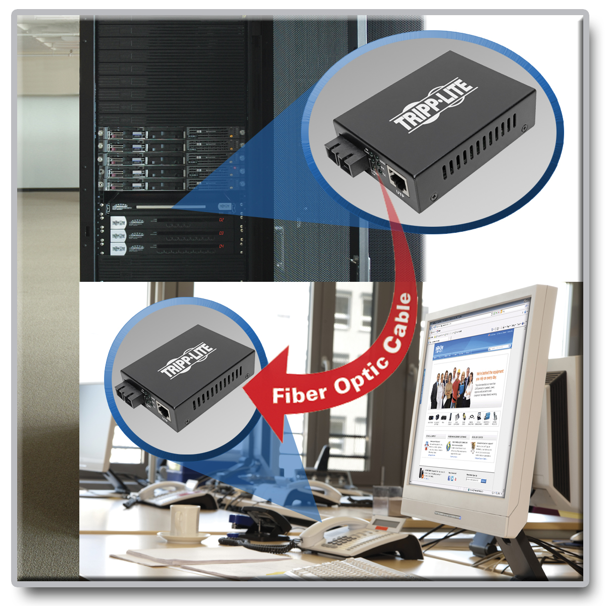 Tripp Lite Gigabit Singlemode Fiber to Ethernet Media Converter, SMF 10 ...