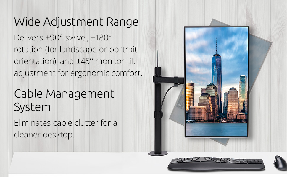 Kensington SmartFit Ergo Single Extended Monitor Arm - mounting kit ...