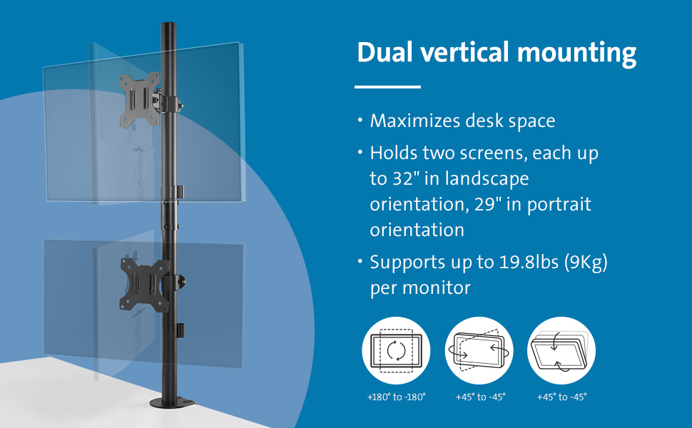 Kensington mounting kit - full-motion - for 2 flat panels - vertical ...