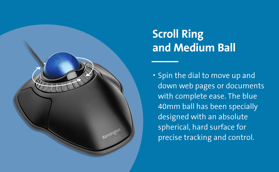 Kensington Orbit with Scroll Ring - trackball - USB