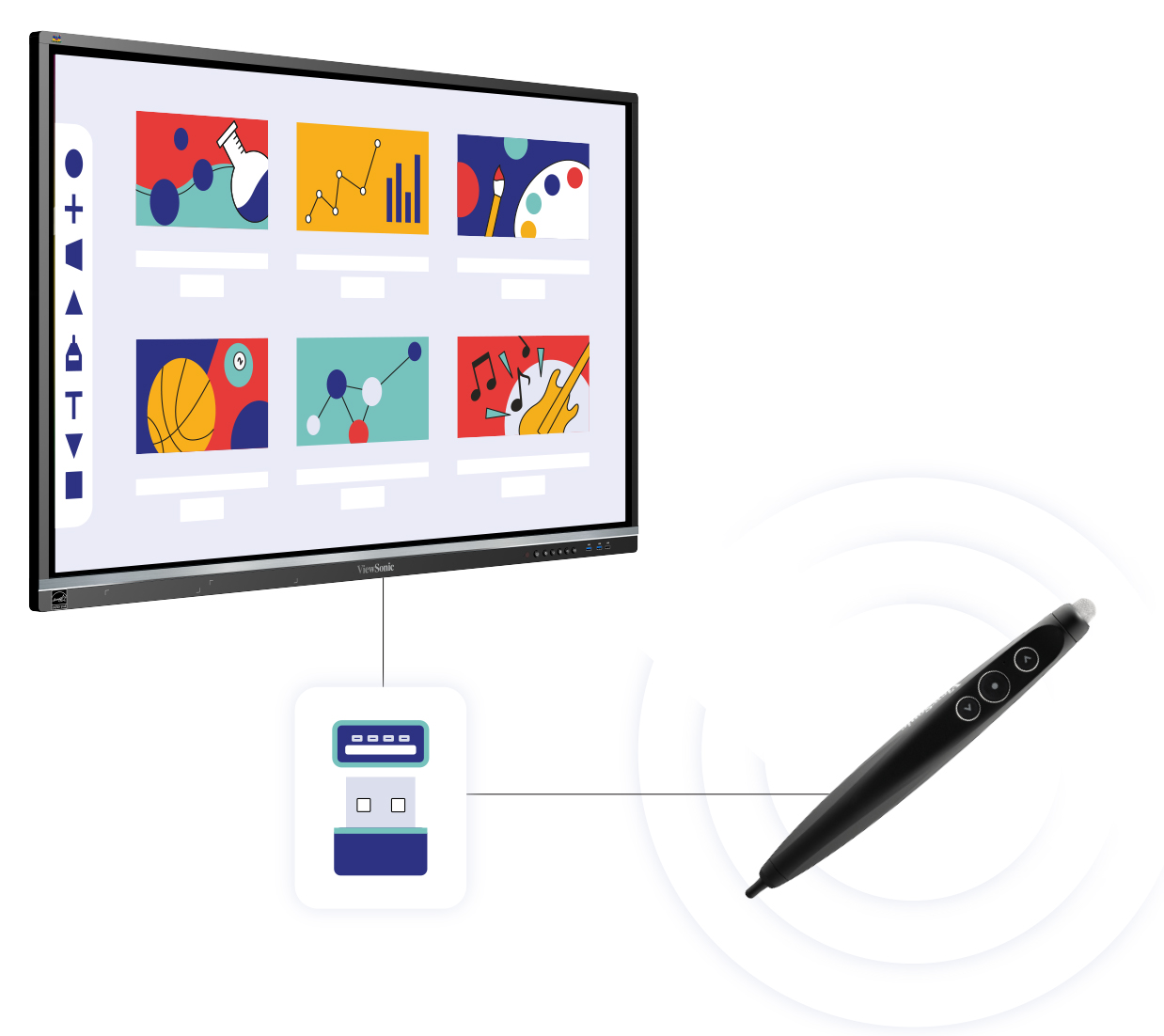 ViewSonic VB-PEN-007 - Active stylus - USB wireless receiver (VB-PEN ...