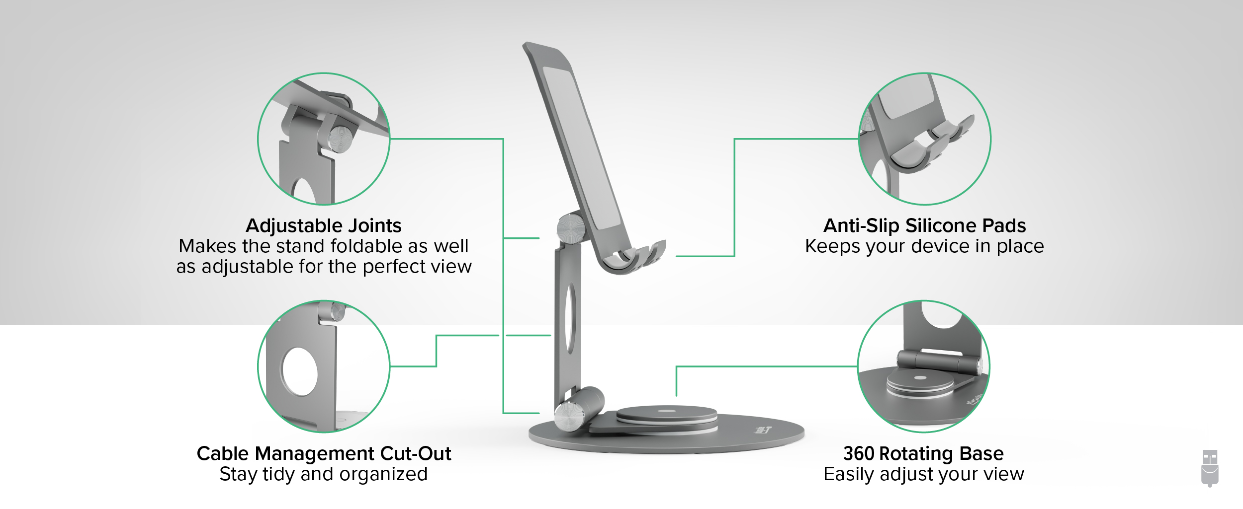 Plugable Swivel Tablet Stand Holder - 360° rotating base tablet PC ...