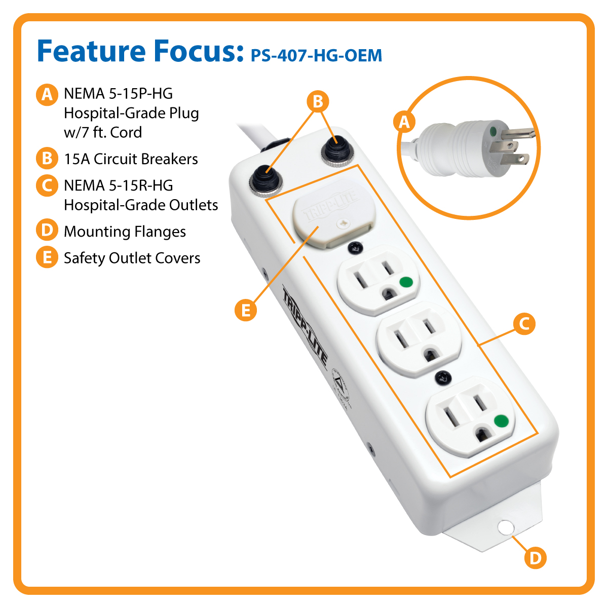 Tripp Lite Safe-IT For Patient-Care Vicinity - Power Strip Medical ...