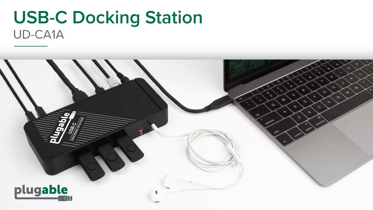 Plugable USB C Dock w/Charging, Thunderbolt 3 and USB-C - TAA Compliant