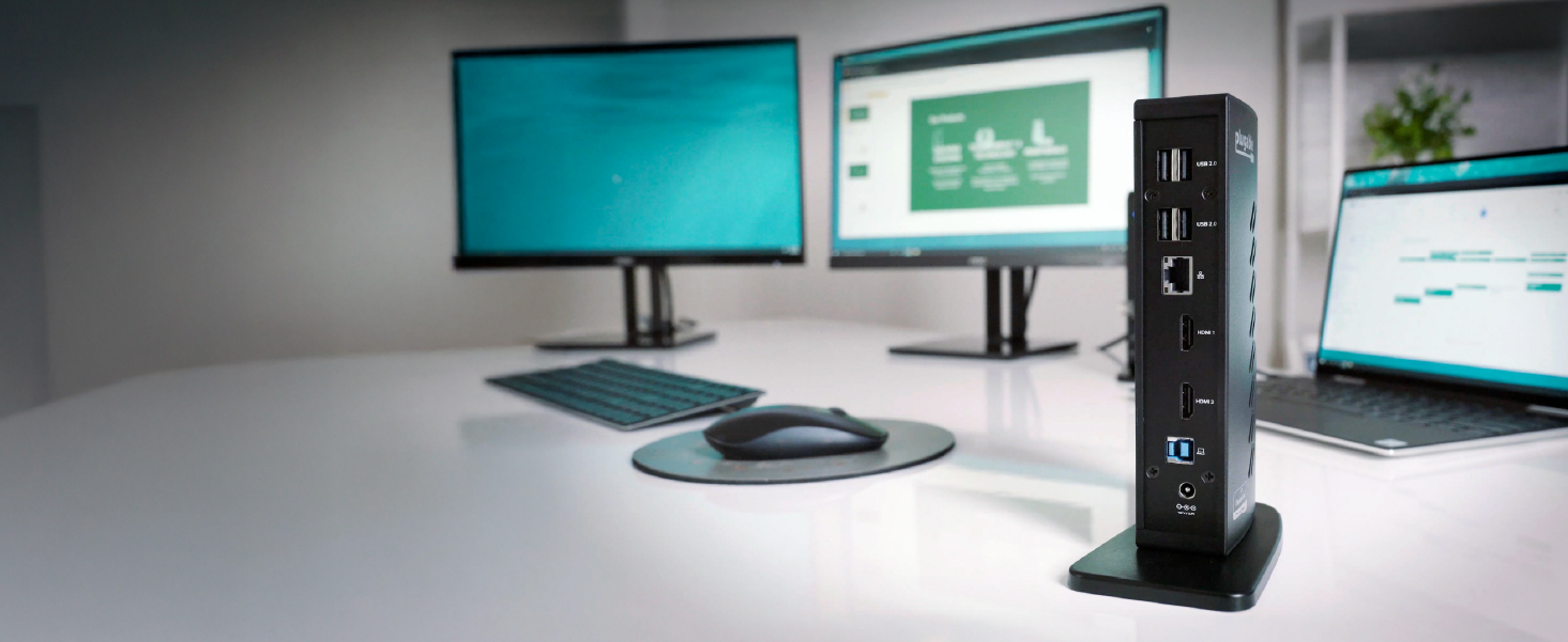 Plugable USB 3.0 and USB-C Universal Laptop Docking Station for Windows