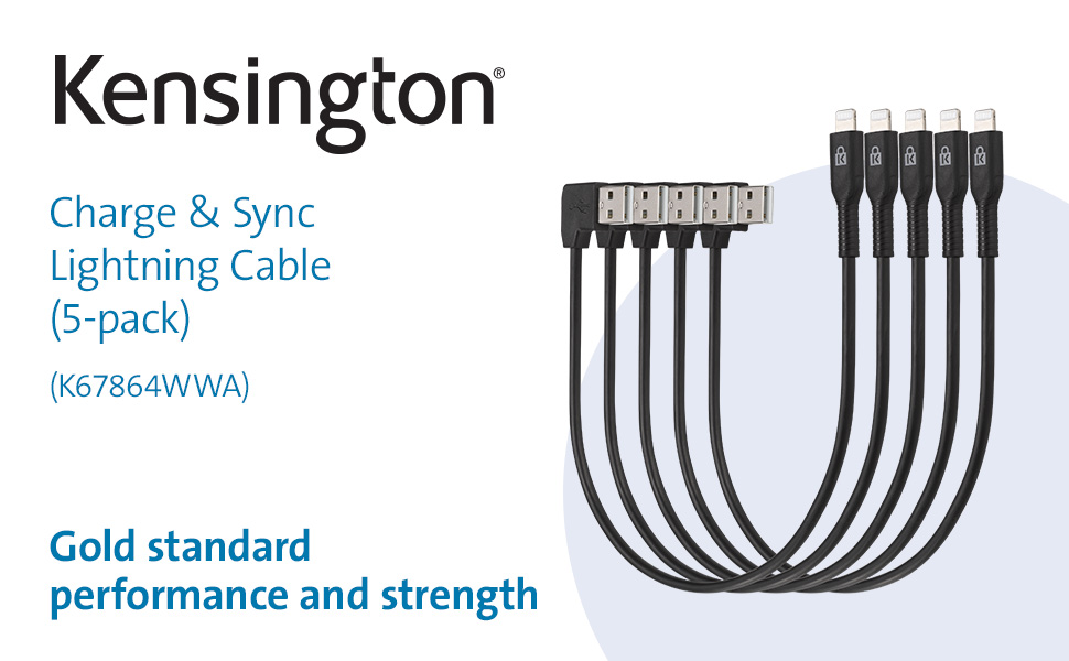 Kensington Charge & Sync Cable - Lightning cable - 7.9 in