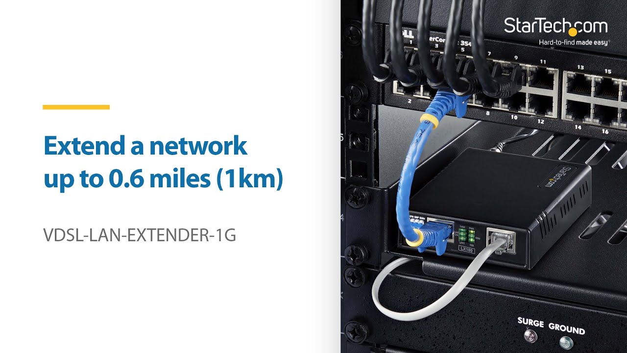 StarTech.com VDSL2 Ethernet Extender Kit over Single Pair Wire - 0.6mi ...