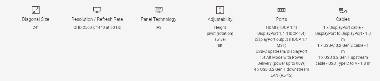 Dell P2423DE - LED monitor - QHD - 24" - TAA Compliant - with 3-year ...