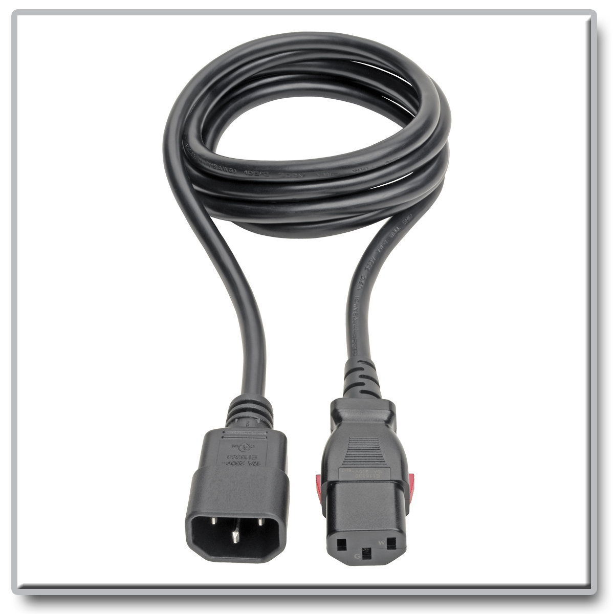 Tripp Lite C14 Male to C13 Female Power Cable, C13 to C14 PDU-Style, Locking C13 Connector, 10A ...