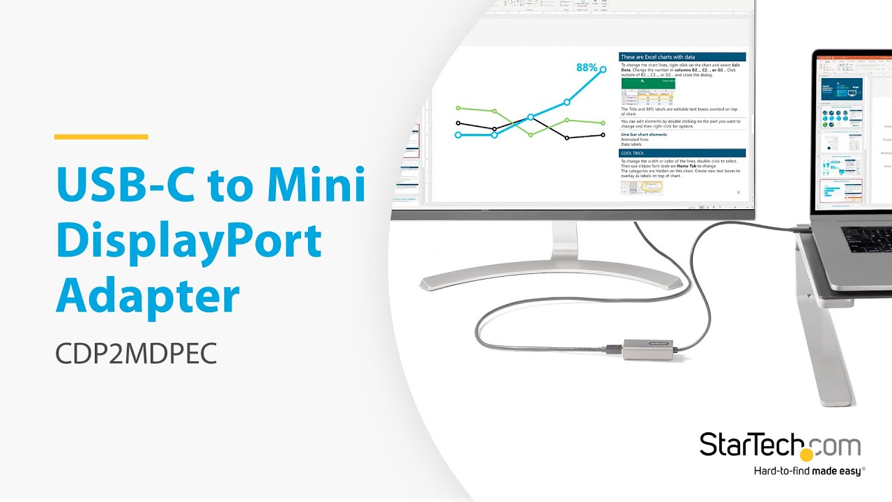 StarTech.com USB C to Mini DisplayPort Adapter - 4K 60Hz USB-C to mDP ...