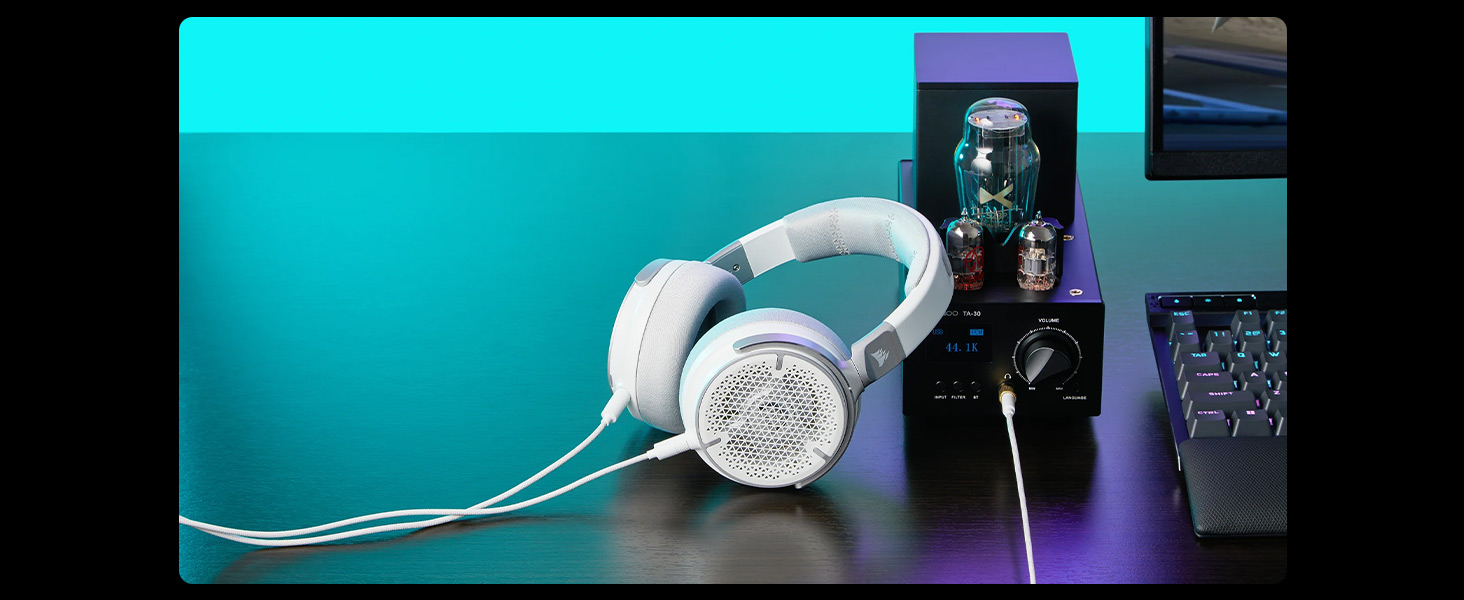 CORSAIR corsair virtuoso pro wired open back streaming/gaming headset - carbon