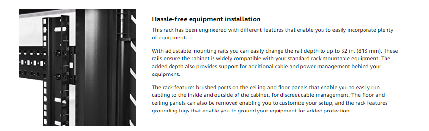 StarTech.com 4-Post 25U Server Rack Cabinet, Data / Network Rack ...
