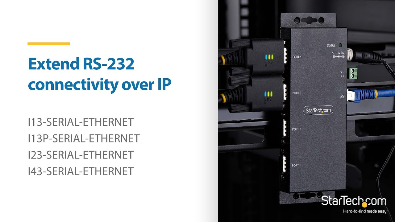 StarTech.com Serial to Ethernet Adapter, IP LAN to RS232 DB9 Converter - device server - TAA ...